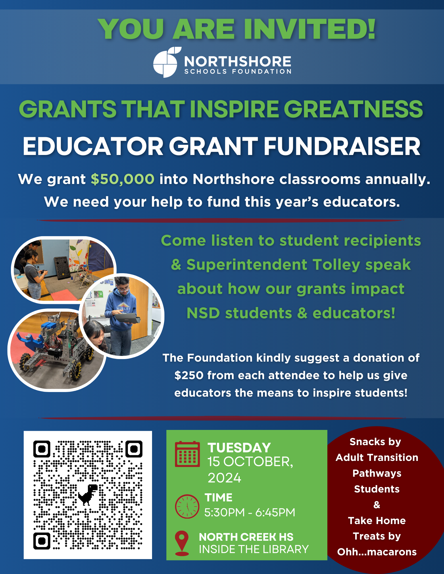 Join us! Grants that Inspire Greatness Fundraiser - Northshore Schools ...